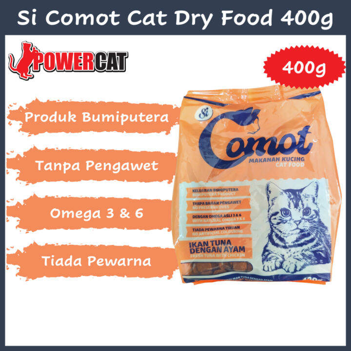 GUN PET Si Comot Cat Dry Food 400g Tuna Chicken Power Cat Makanan ...
