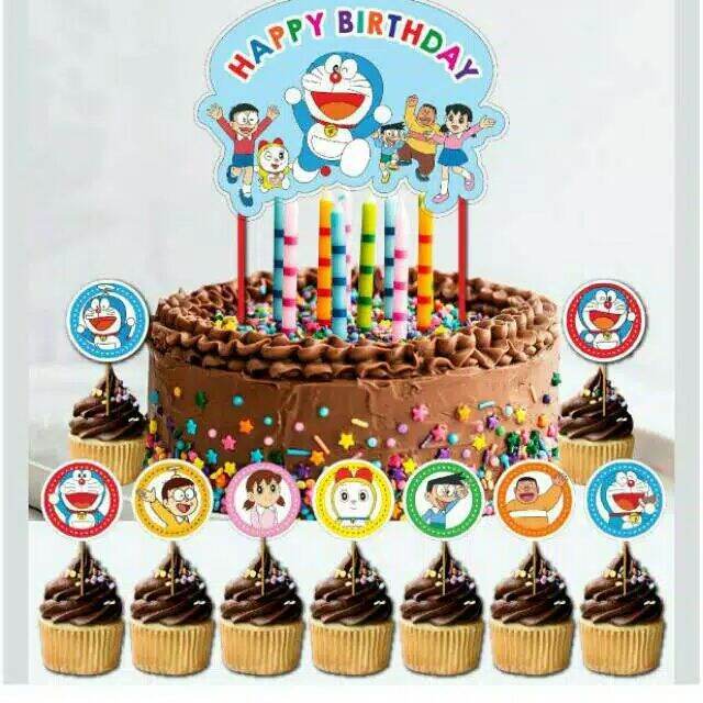 Cake Topper Doraemon (1set isi 10 pc) | Lazada Indonesia
