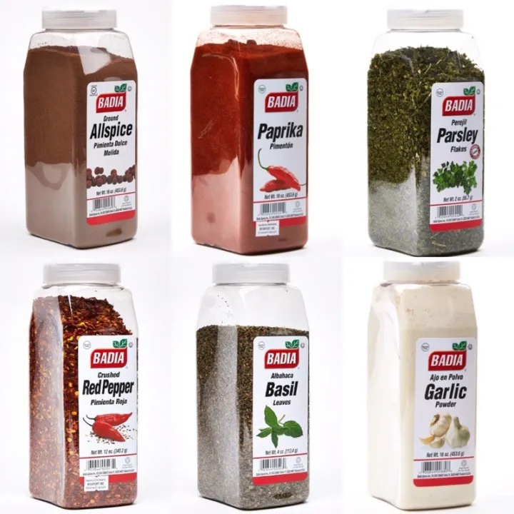 Badia Spices Big Jars ( Garlic Powder/ Parsley / Basil /Pepper/Paprika ...