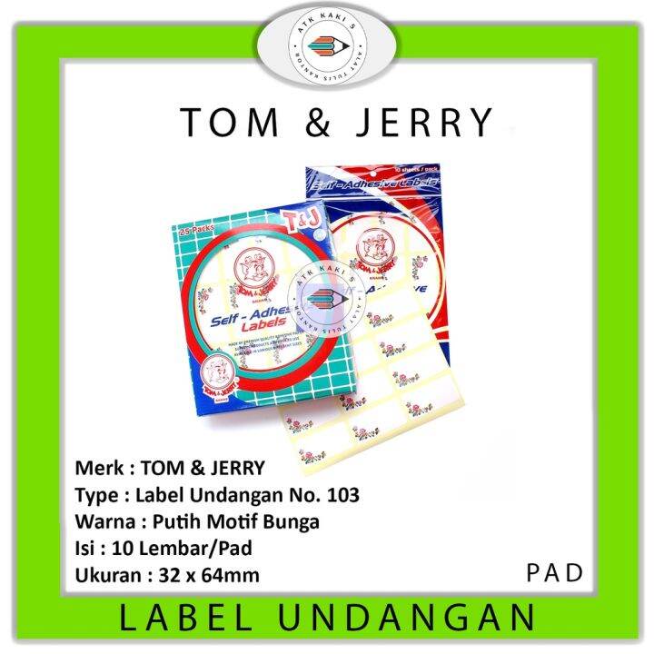 TOM & JERRY - Label Undangan Motif Bunga No. 103 - Pad | Lazada Indonesia