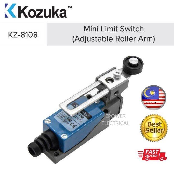 KOZUKA KZ-8108 MINI LIMIT SWITCH (ADJUSTABLE ROLLER ARM) IP65 | Lazada