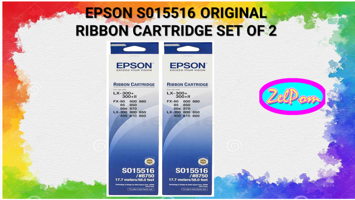 EPSON S015516 ORIGINAL RIBBON CARTRIDGE FOR LX-300+/FX-80/LX-300 (BLACK ...