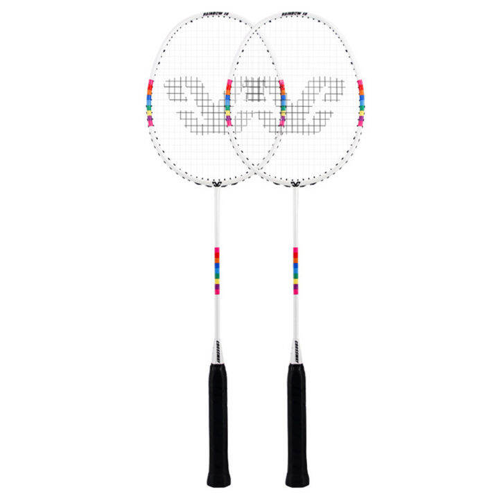 1 Set R18 Badminton Rackets Rainbow Print Firm Frame High Tension ...