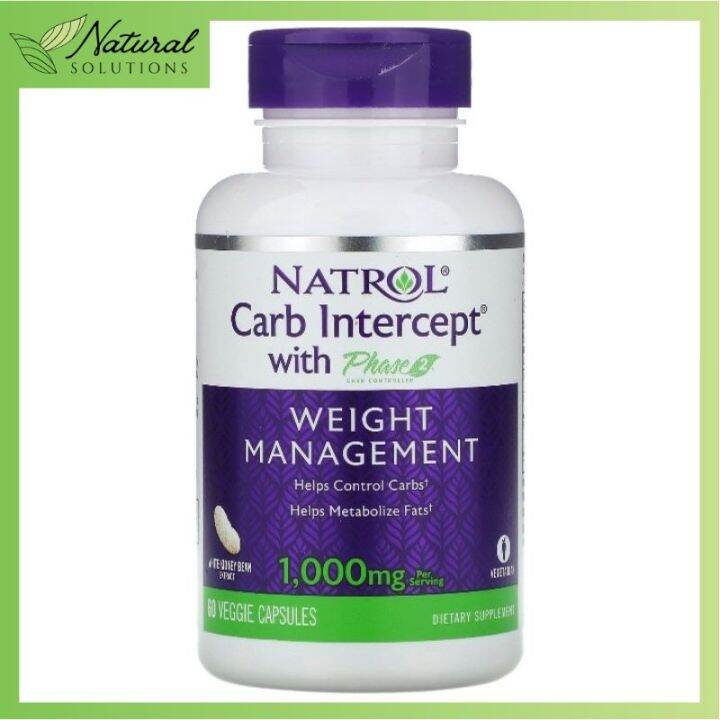 Natural Solutions Natrol Carb Intercept with Phase 2 Carb Controller ...