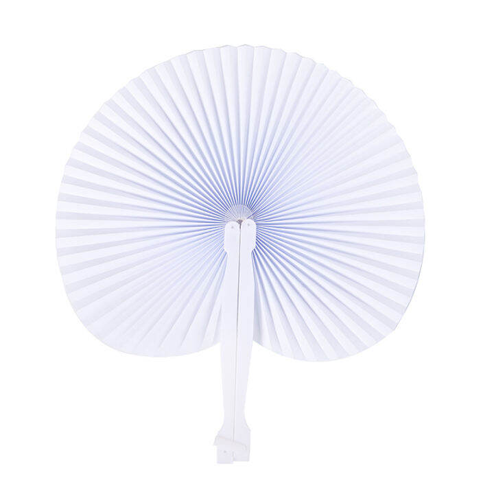 Sky Wing White Folding Paper Fans Heart Shaped Assortment with Plastic ...