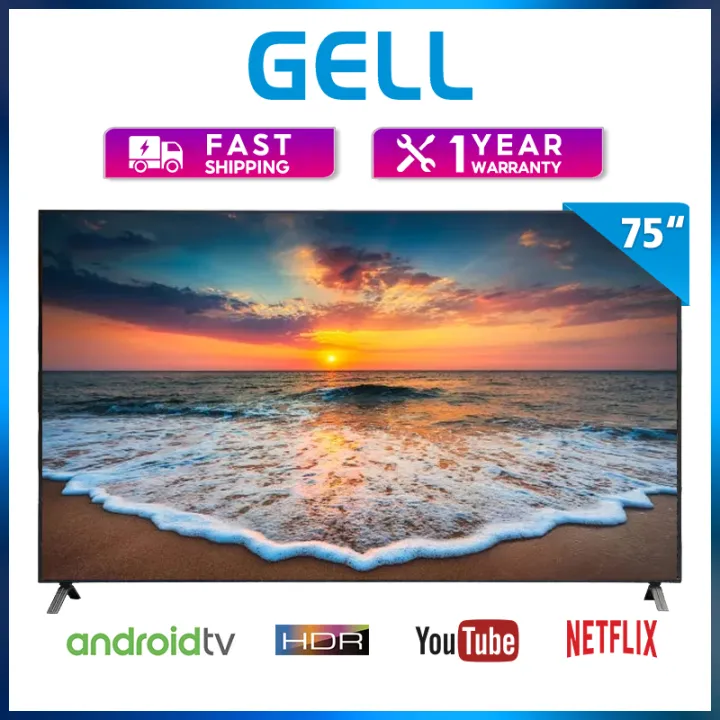 GELL 75inch TV Smart TV flat on this screen Android TV Ultra-slim ...