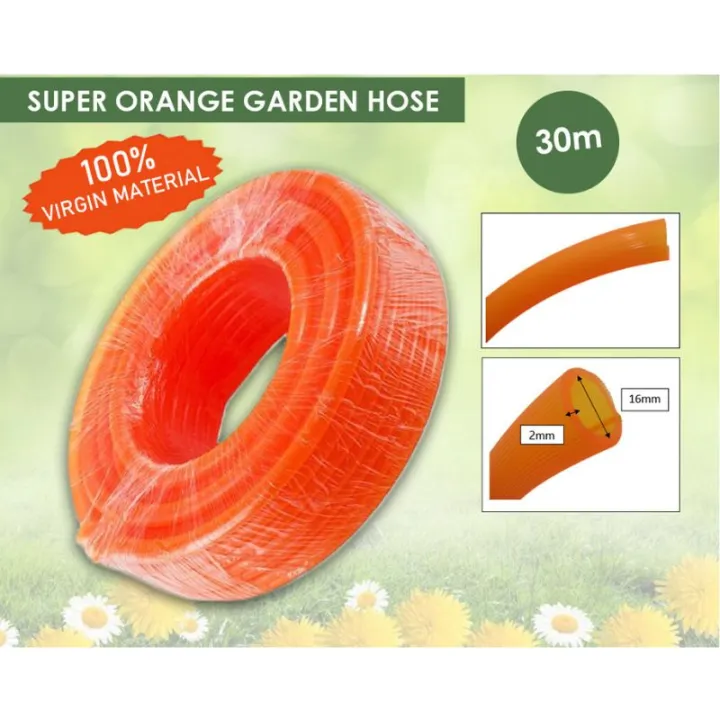 (2MM THICKNESS) Orange Hose 16mmx10m / 30m Orange PVC Hose Garden Hose ...