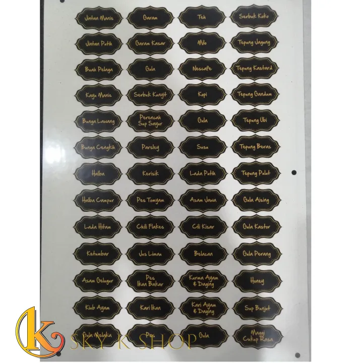 VIRAL Sticker Dapur Lawa & Murah Lengkap / Label Barang Dapur / Sticker ...