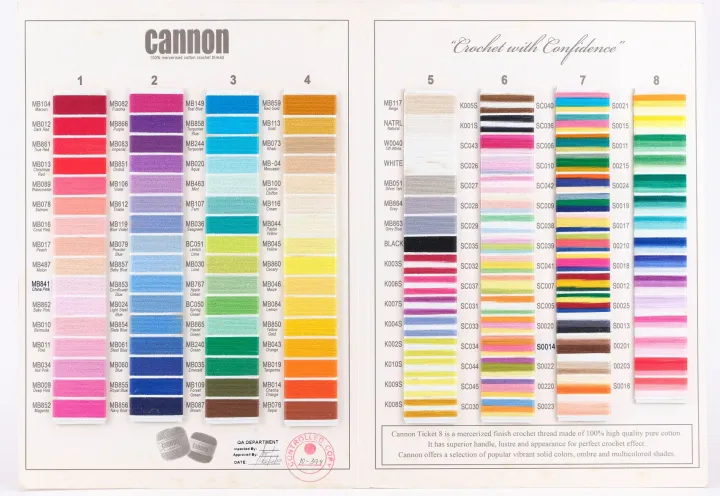 Cannon 100% Mercerized Cotton Crochet Thread Column 6, 175 Meters per ...