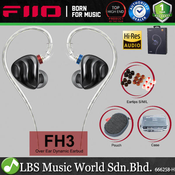 FiiO FH3 Beryllium Plated Dynamic Drive HiFi Earbud Hybrid In Ear ...