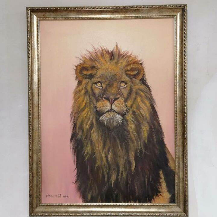 lukisan cetak singa raja hutan plus bingkai ukuran 65×45 | Lazada Indonesia