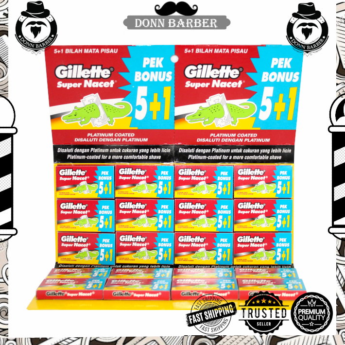 Gillette Super Nacet 5+1 Genuine Shaving Blades (120 Blades) | Lazada