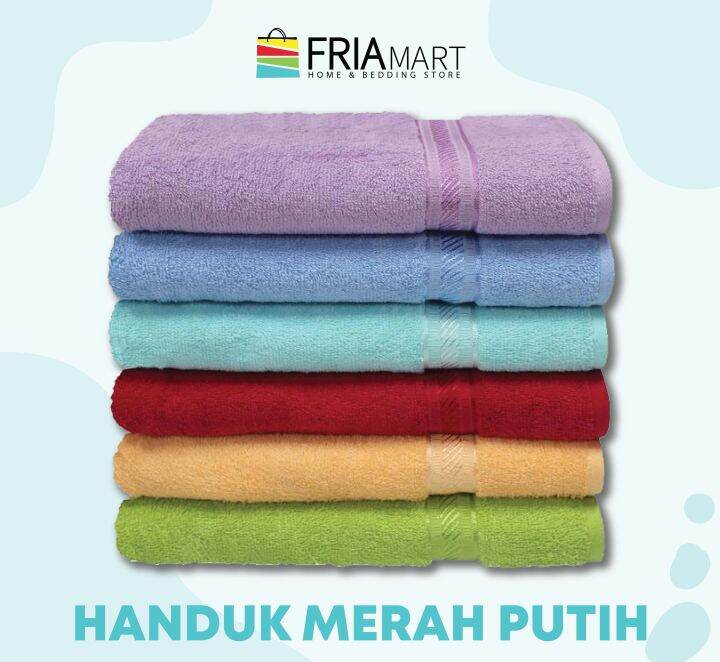 MERAH PUTIH Handuk Mandi 70x140 Dewasa Ori GRADE A Lembut Halus Daya ...