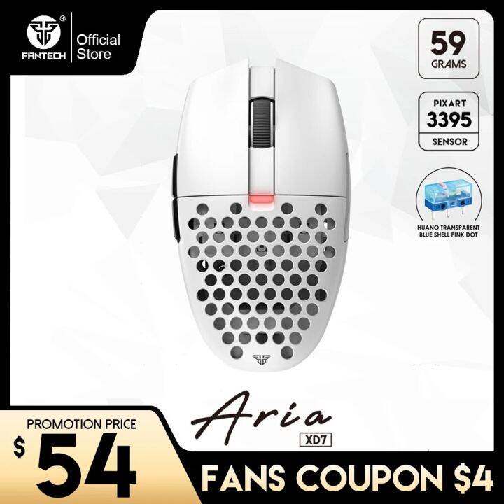 FANTECH ARIA XD7 Gaming Mouse 59G Mouse PIXART 3395 Wired And Wireless ...