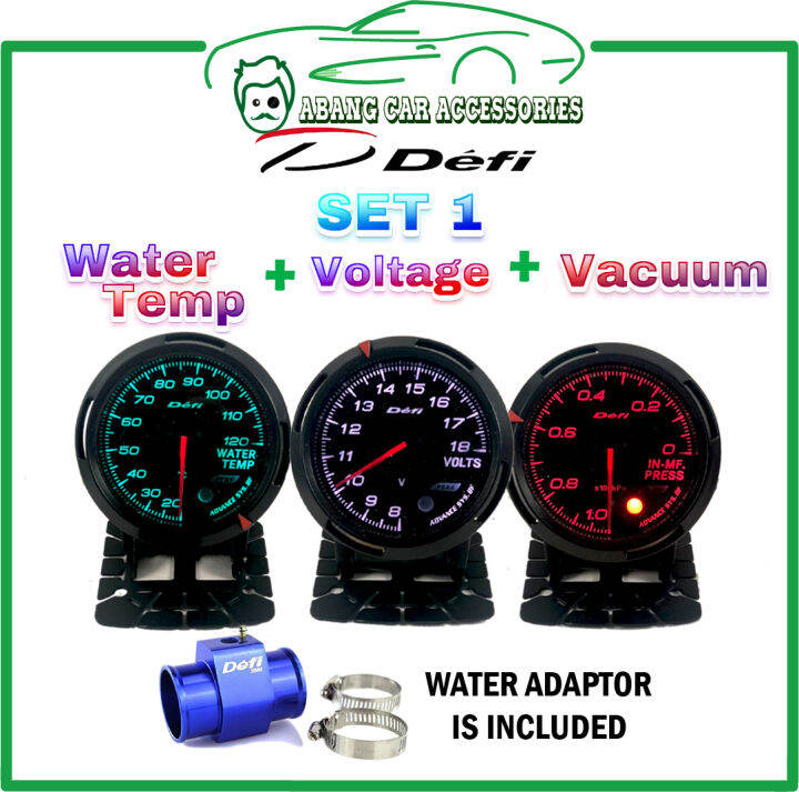 DEFI Meter Stand Alone BF E13 / A1/ CR White / CR Black With 7 colour ...