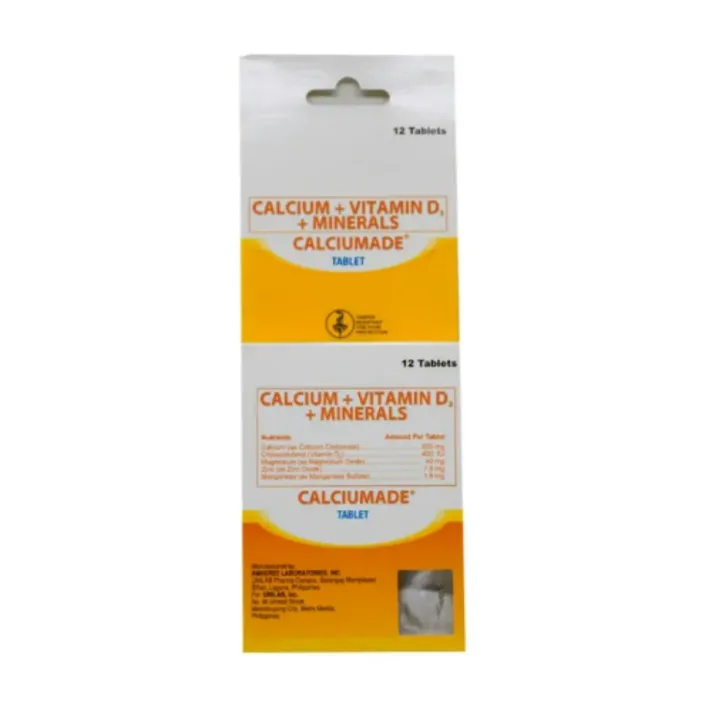 Calciumade (Calcium+Vitamin D+Minerals 12 Tablets) | Lazada PH
