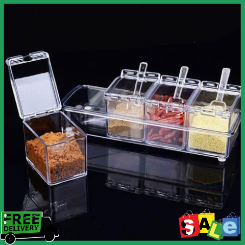 SKY300 Clear Acrylic Condiments Organizer Seasoning Box | Lazada PH