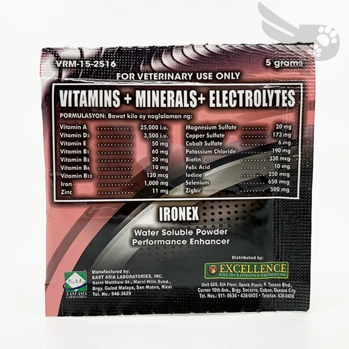 Ironex 5g - sold per 12 sachet - Excellence - petpoultryph | Lazada PH