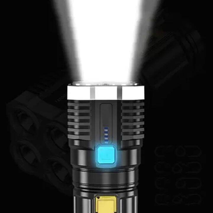 4 LED COB USB High Power Torchlight Waterproof Rechargeable Torch Big ...