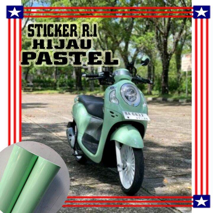 Stiker Skotlet Hijau Pastel Scotlite Motor Warna Hijau Muda Glossy ...