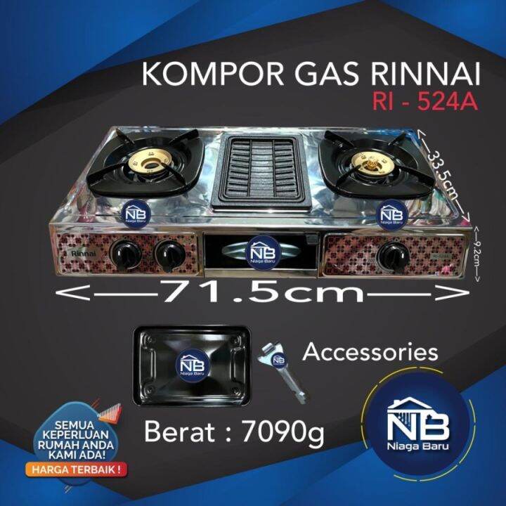 Kompor Rinnai RI-524A 2 Tungku Panggangan | Lazada Indonesia