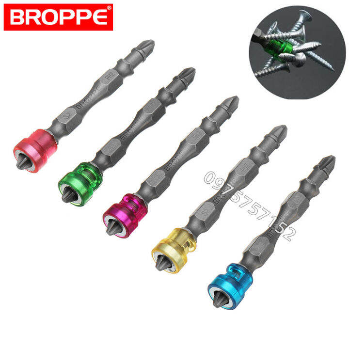 Bộ 5 mũi vít 4 cạnh có nam châm trợ lực PH2 dài 65mm BROPPE, thép hợp kim S2 nhập khẩu Đài Loan ...