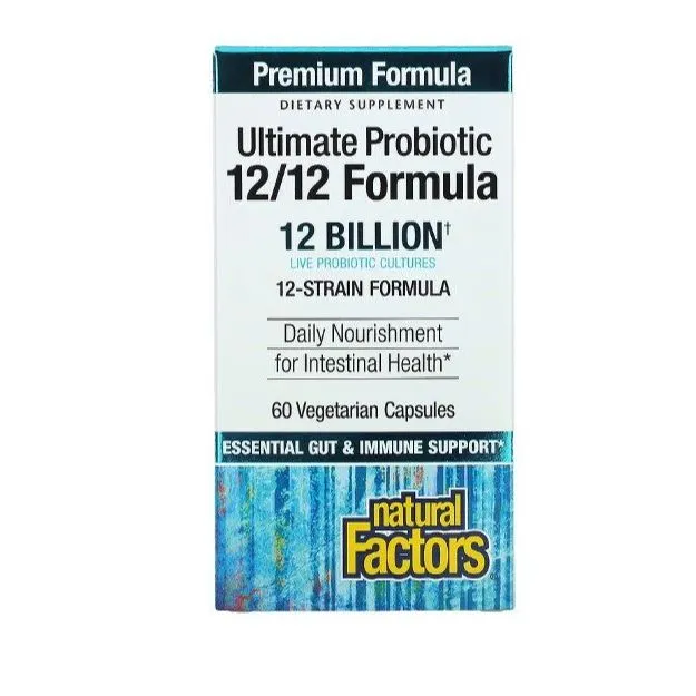 Natural Factors, Ultimate Probiotic, 12/12 Formula, 12 Billion, 60 ...