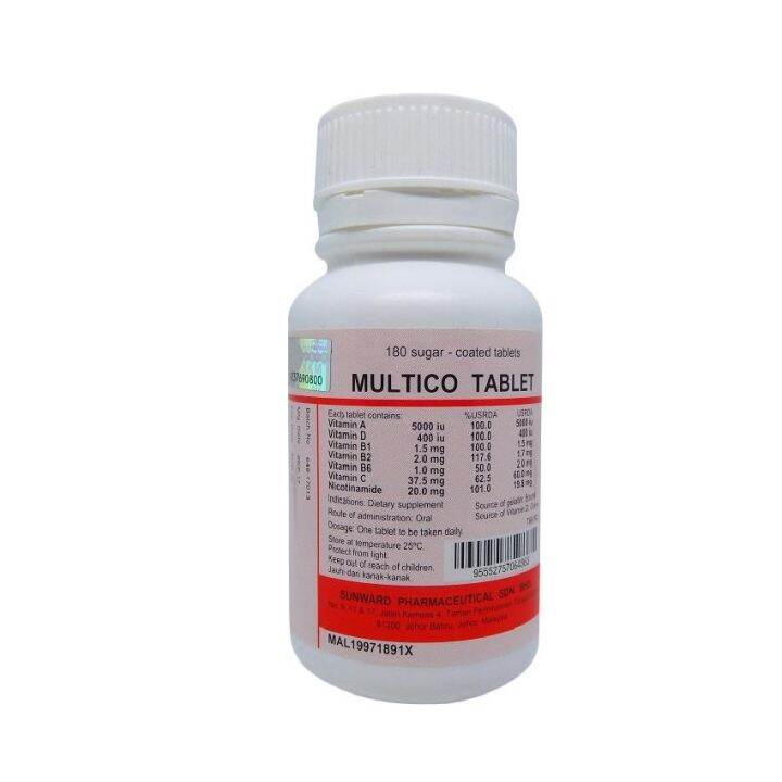 Sunward Multico Tab 180S[Multivitamin] | Lazada