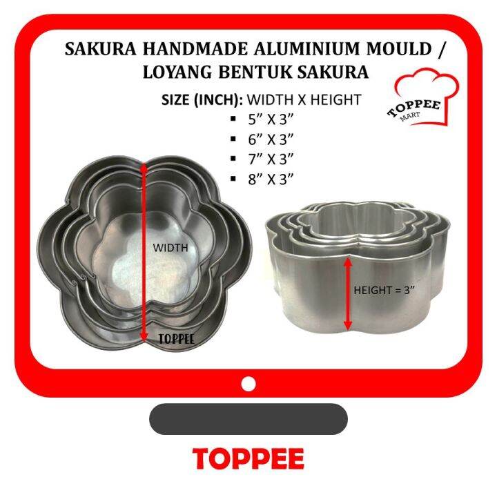 Sakura Flower Handmade Aluminium Mould Loyang Bentuk Sakura Tiggi 3 ...