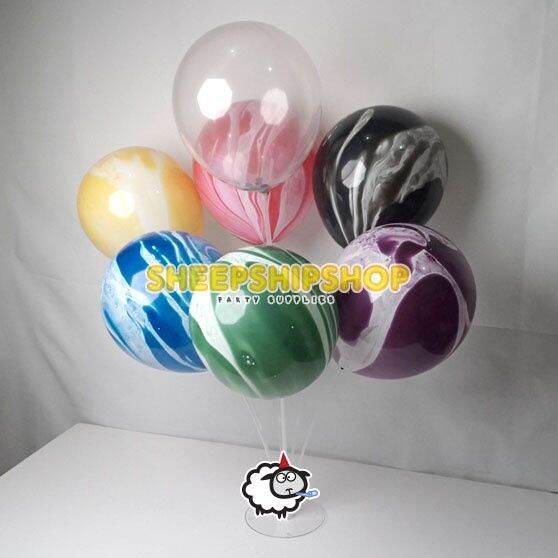 Balon Pelangi Latex Marble Permen Motif Kelereng Marmer Ulang Tahun ...