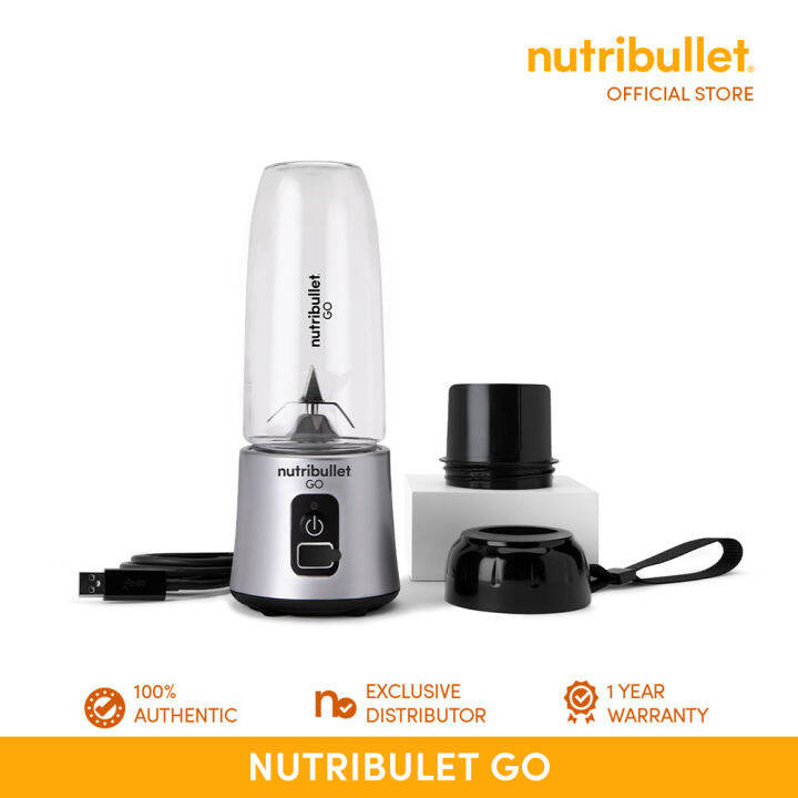 Nutribullet Go Portable Blender Smoothie Juicer Safety Lock Silver | Lazada PH