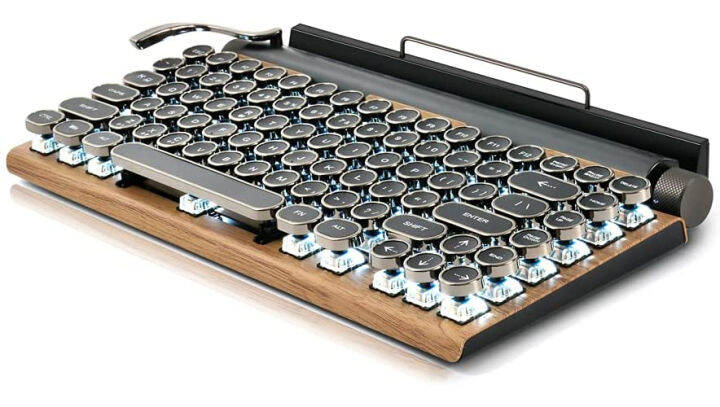 Retro Typewriter Keyboard, 7KEYS Electric Typewriter Vintage with ...