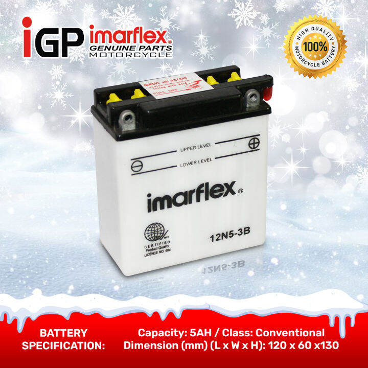 Imarflex Battery : 12N5-3B Conventional Type | Lazada PH