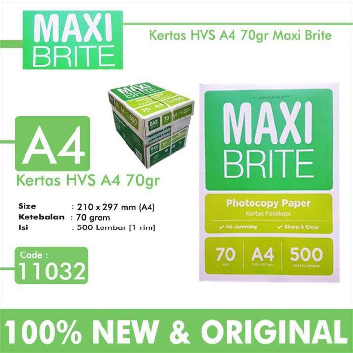 Kertas HVS A4 70 Gsm maxi Brite | Lazada Indonesia