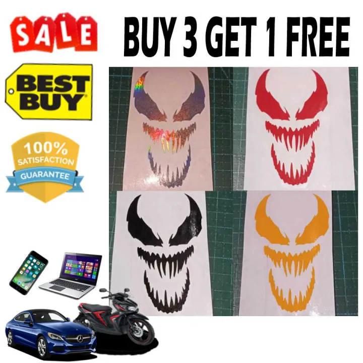 9 inches venom sticker (buy 3 get 1 free)car sticker logo glossy matte ...