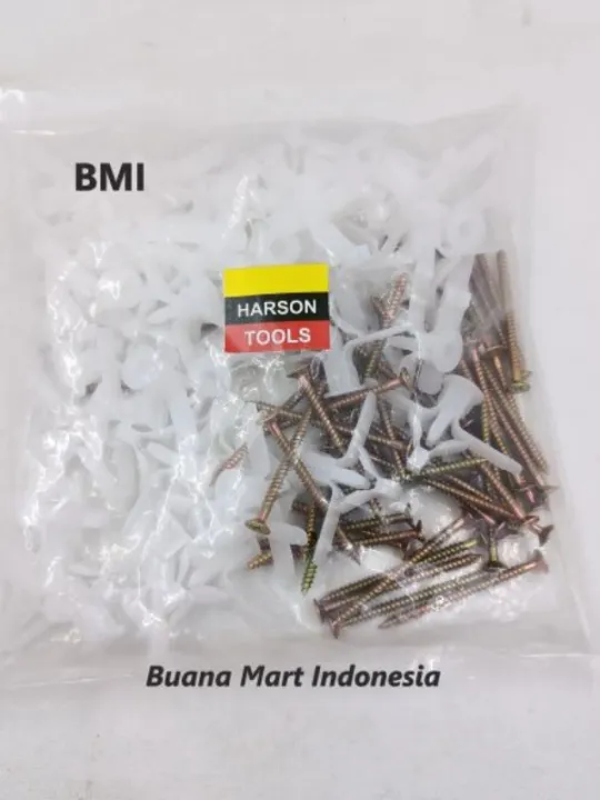 Fisher Gypsum dan Skrup | Fiser Gipsum Set | Skrup Viser Gypsum Nylon ...
