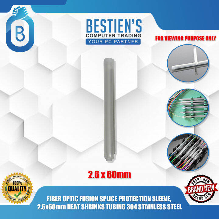 FIBER OPTIC FUSION SPLICE PROTECTION SLEEVE, 2.6x60mm HEAT SHRINKS ...
