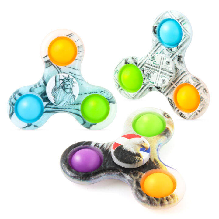 Fidget Simple Dimple Spinner Push Pop it Finger Top Bubble Sensory Toy ...
