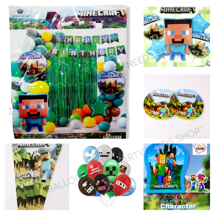 MINECRAFT PARTY ITEMS/ MINECRAFT PARTY SUPPLIES/ MINECRAFT BALLOONS ...