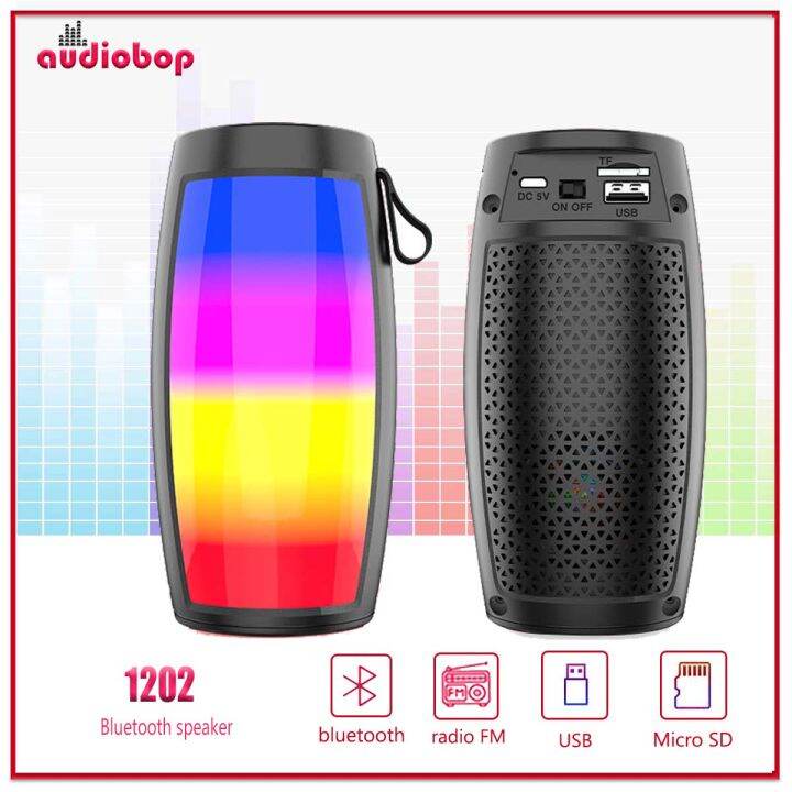 ZQS 1202 LED Sound Portable Colorful Home Audio Bluetooth Wireless Speaker n | Lazada PH