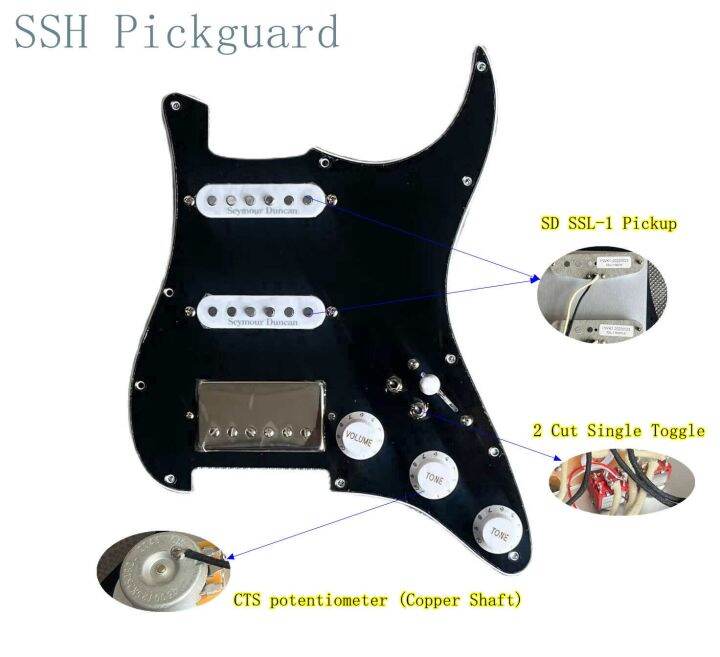 HSS Upgrad Prewired ST Pickguard Set Multifunction Switch Seymour ...