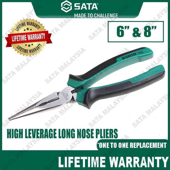 SATA High Leverage Long Nose Pliers 6" 8" Effort Saving Pliers Sata ...