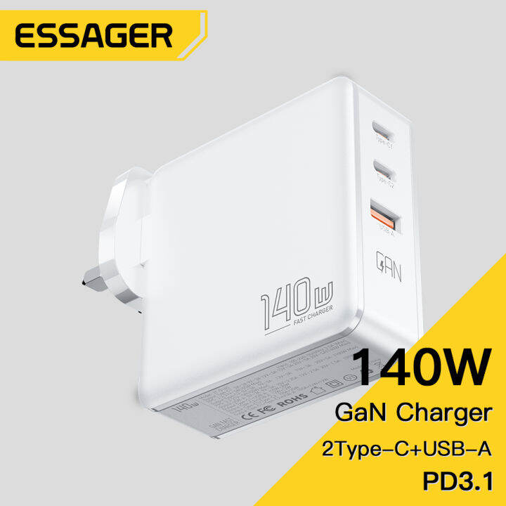 Essager 140W GaN USB Type C Charger Laptop 100W PD Fast Charge For ...