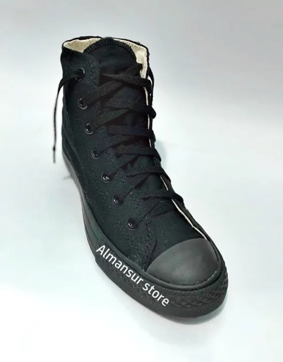 SEPATU HITAM POLOS FULL BLACK CONVERSE1 ALL STAR SEPATU SEKOLAH SEPATU ...