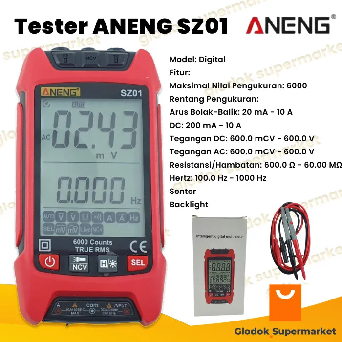Multitester True RMS Aneng SZ01 Multimeter NCV 6000 Counts | Lazada ...