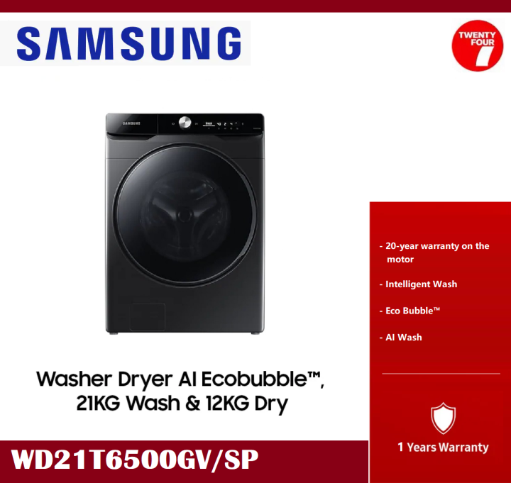 [ Delivered by Seller ] SAMSUNG 21/12KG WD21T6500GV Front Load Washing ...