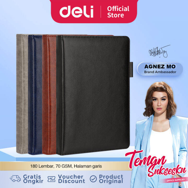 Deli Leather Cover Notebook / Buku Catatan Sampul Kulit A5 180 Lembar ...