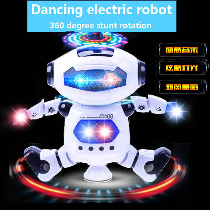 360 degree rotating robot toy music dancing robot | Lazada PH