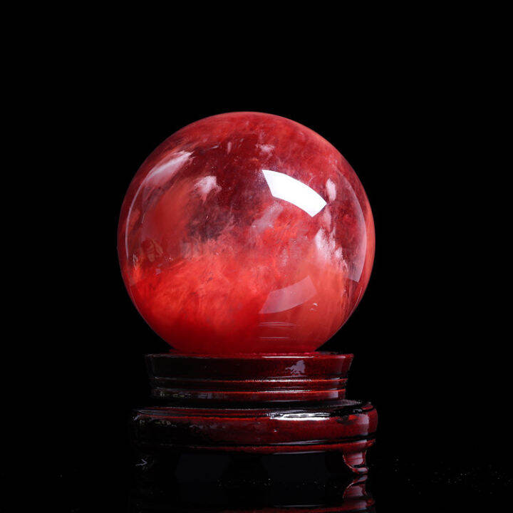 Natural red crystal ball ornaments home Feng Shui ball lucky strike ...