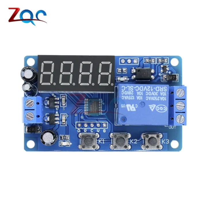 Countdown Time Delay Relay Module DC 12V 4 digit LED Digital Timer ...